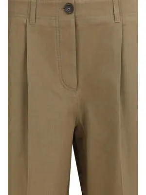 TOTÊME Straight-leg Trousers In Organic Cotton - Brown