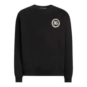 Dolce & Gabbana Cotton Logo Patch Sweatshirt - Black