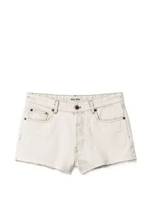 Miu Miu Denim Cotton Shorts - Multicolor