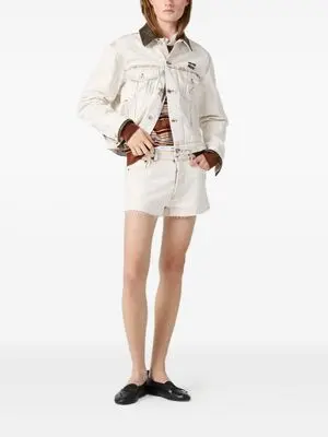 Miu Miu Denim Cotton Shorts - Multicolor