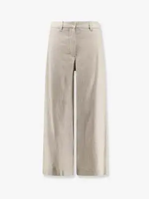 Max Mara Stretch Cotton Linen Trousers - Multicolor