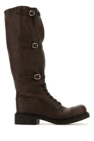 Miu Miu Calf Leather Boots - Brown