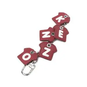 Kenzo Leather T-shirt Pendant Keychain With Silver-tone Chain