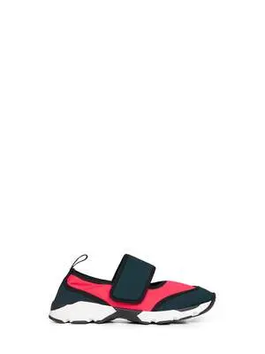 Marni Marni Fuchsia And Green Lycra Mary Jane Running Sneaker Multicolor