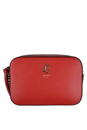 JIMMY CHOO Leather Shoulder Bag With Jc Logo - Red
