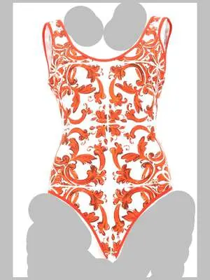 Dolce & Gabbana Corded Lace Sheath Dress - Orange