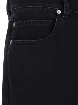 Bottega Veneta Black Denim Five-pocket Jeans With Folded Hem