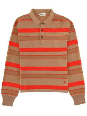 JW Anderson Striped Knit Polo - Cream