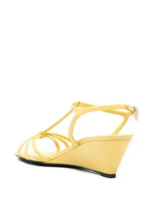 Prada Leather Wedge Sandals - Multicolor