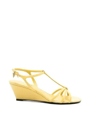 Prada Leather Wedge Sandals - Multicolor
