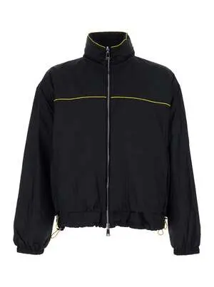 Fendi Black Ff Detail Reversible Tech Fabric Jacket - Multicolor
