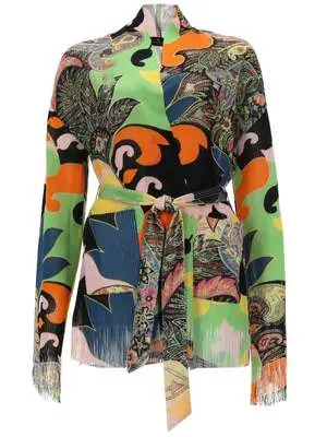 Etro Belted Fringe Cardigan - Multicolor