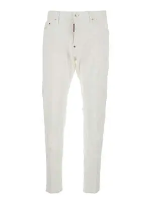 Dsquared2 Five-pocket Cotton Jeans With Back Logo Patch