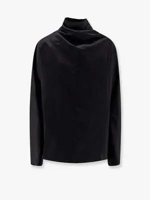 TOTEME Cowl Neck Viscose And Linen Shirt - Black