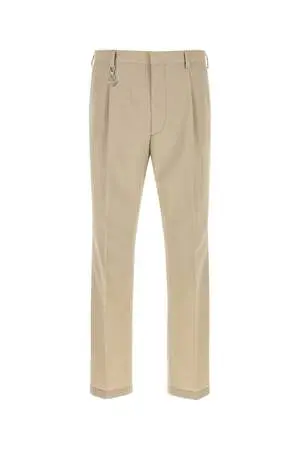 Prada Sand Cotton Tailored Trousers - Brown