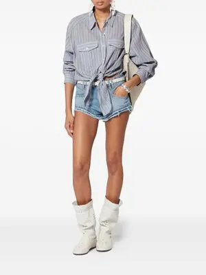 Isabel Marant Étoile Striped Cotton Shirt With Front Tie Detail