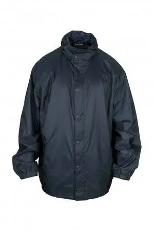 Balenciaga Waterproof Nylon Jacket With Logo - Blue