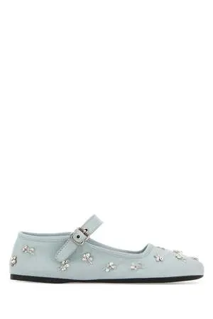 Miu Miu Embellished Fabric Ballerinas