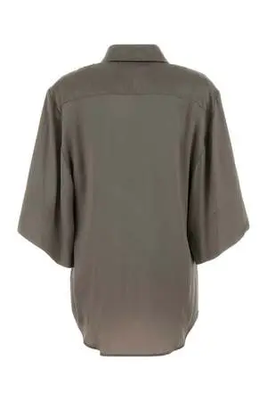 Dries Van Noten Grey Satin Shirt - Gray