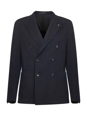 Tagliatore Blue Jersey Montecarlo Double-breasted Blazer - Multicolor