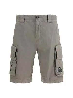 C.P. COMPANY Cotton Gabardine Bermuda Shorts - Gray