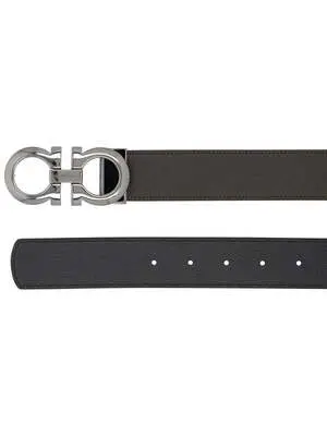 FERRAGAMO Reversible Gancini Belt - Brown
