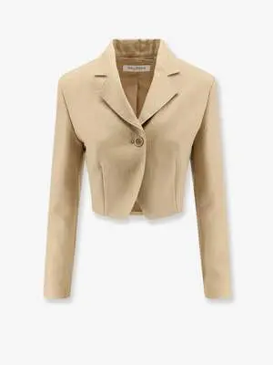 Max Mara Linen Cropped Blazer - Multicolor