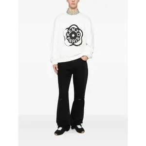 Kenzo Floral-logo Print Organic Cotton Crewneck Sweatshirt