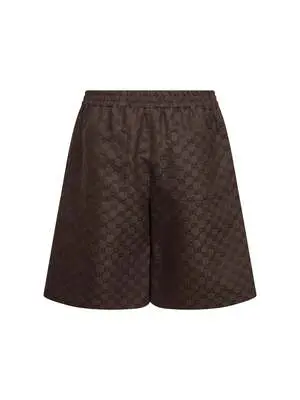 Gucci Gg Monogram Linen Blend Shorts - Multicolor