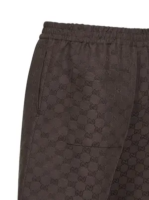 Gucci Gg Monogram Linen Blend Shorts - Multicolor