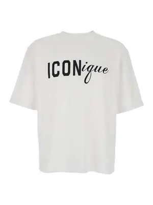 Dsquared2 Crew Neck T-shirt With Maxi Logo On The Front In Cotton For - Multicolor