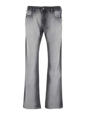 DIESEL® Gray Five-pocket Relaxed Fit Jeans With Faded Effect