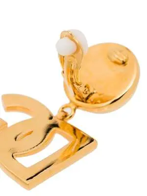 Dolce & Gabbana Gold-tone Brass Dg Logo Clip-on Earrings - Multicolor
