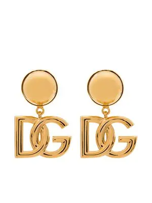 Dolce & Gabbana Gold-tone Brass Dg Logo Clip-on Earrings - Multicolor