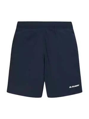 JIL SANDER Blue Stretch Nylon Logo Swim Shorts - Multicolor