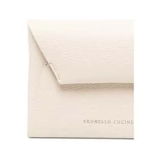Brunello Cucinelli Leather Envelope Shoulder Bag - Cream