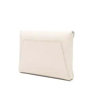 Brunello Cucinelli Leather Envelope Shoulder Bag - Cream