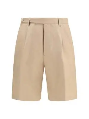 Brunello Cucinelli Cotton And Linen Tailored Shorts - Cream