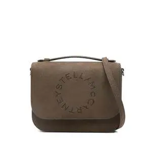 Stella McCartney Textured Logo Lettering Satchel - Brown