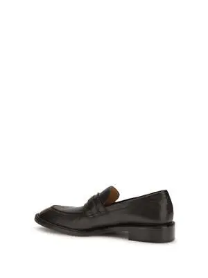 Versace Leather Loafers With Medusa Accessory - Black