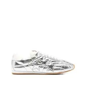 Amiri Tone Star Motif Quilted Leather Lace-up Trainers - Silver