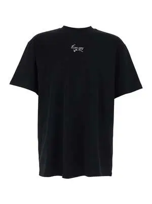 44 LABEL GROUP Crew Neck T-shirt With Logo On The Front And Maxi Logo On The Back In Cotton For
