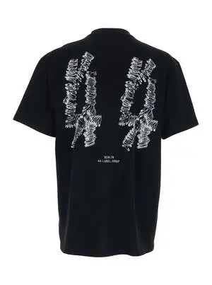 44 LABEL GROUP Crew Neck T-shirt With Logo On The Front And Maxi Logo On The Back In Cotton For