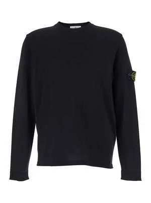 Stone Island Cotton Crewneck Sweater With Logo Patch - Multicolor