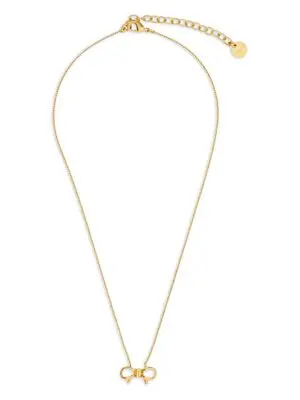 FERRAGAMO FERRAGAMO Vara Gold-Tone Chain Necklace With Bow Pendant Multicolor