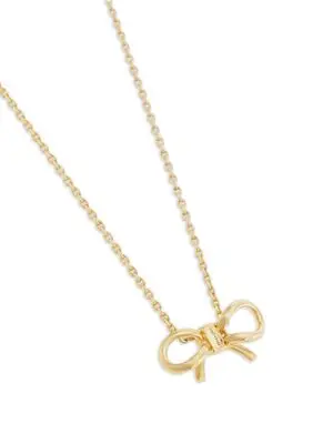 FERRAGAMO Vara Gold-tone Chain Necklace With Bow Pendant