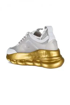 Versace Chain Reaction Sneakers - White