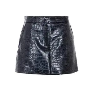 Sportmax Gleba Alligator Effect Paint Mini Skirt - Black