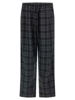 WILLY CHAVARRIA Ruff Rider Plaid Wool Pants - Gray