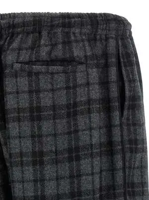 WILLY CHAVARRIA Ruff Rider Plaid Wool Pants - Gray